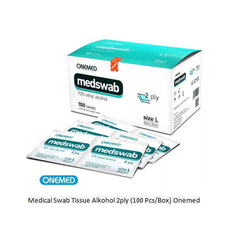 Medical Swab Tissue Alkohol 2ply (100 Pcs/Box) Onemed - LabMart.id
